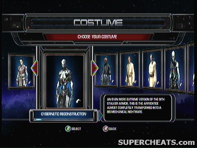 Costumes - Star Wars: The Force Unleashed Guide and Walkthrough